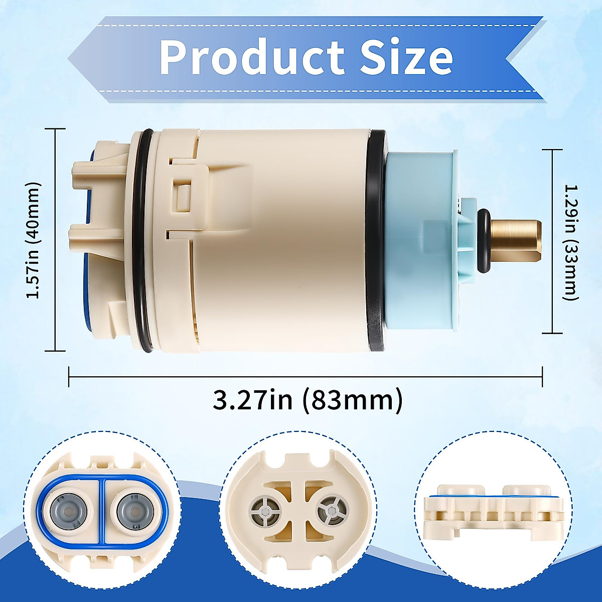 Dreyoo Single Function Pressure Balance Cartridge Replacement for RP70538/RP73625, Shower Cartridge Compatible with Peerless/Delta Single Handle Tub/Showers Faucet (Check Valve Included) (1 Pack)