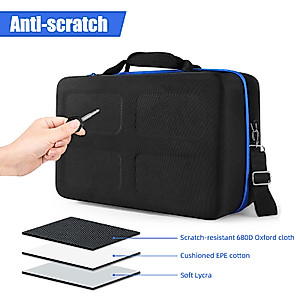 Hard Shell Carrying Case for Playstation 5 Console, Travel Case for PS5 Compatible with Disc& Digital Edition with Base On, Storage Bag for PS5 DualSense Controllers/Pulse 3D Headset/Cords and Other Accessories