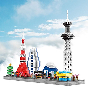 KLMEi Architecture Sets Micro Mini Blocks Japan Tokyo Skylines Building Kit Famous Landmark Collection Model Set for Adults 1880 Pieces