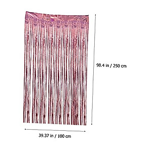 Rose Gold Tinsel Curtains 8 pcs rain Curtain Wedding Drapes Tassel Curtain Fringe Trim Metallic Tinsel Backdrop Disco Party Decorations The pet Baby Shower Decorations Prom