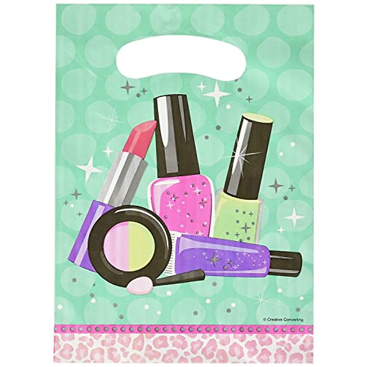 Creative Converting 8 Count Spa Party Supplies Loot Bags, Multicolor
