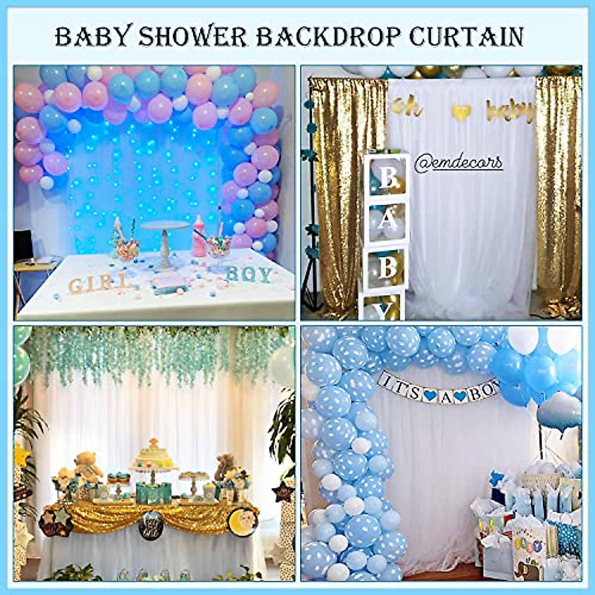 White Backdrop Curtains for Parties Wedding White Tulle Backdrop Curtains Drapes for Baby Shower Birthday Party Photo Booth Background Decorations 5 ft X 7 ft