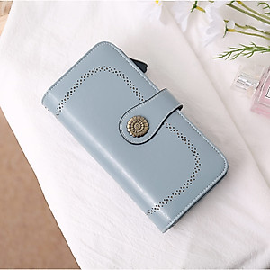 BOSTANTEN Genuine Leather Bucket Handbag Designer Hobo Shoulder Bags Tote Purses and Handbags Set with Clutch Purses and Womens Wallet Genuine Leather Large Capacity Wristlet Clutch Purse Credit Card