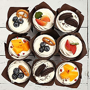 LotFancy Tulip Cupcake Liners, 200pc Muffin Liners, Cupcake Paper Wrappers, Baking Cup Holder for Wedding, Birthday, Party, Standard Size, 5 Colors