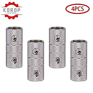 8 Gauge Wire Coupler Terminal Butt Connector (4pcs) Car Audio Stereo Power or Ground Wire Splice Coupler - Nickel Plated