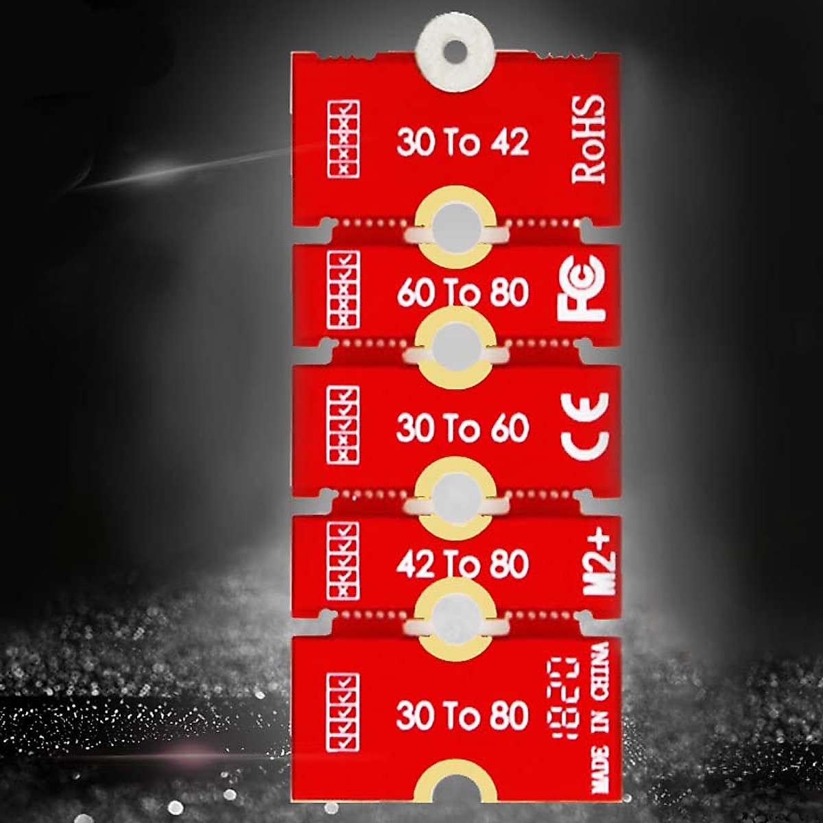 Acxico 2 Pcs M.2 NGFF NVMe SSD 2230 2242 2260 2280 Length Extend Adapter Bracket Card Plate