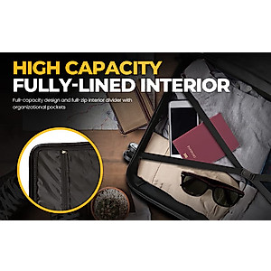 SO-FLY 3 Piece Luggage Sets Long Lasting ABS Durable Lightweight Hardshell Spinner Wheels 3pcs Hardside Suitcases with TSA Locks & 3-Year Warranty (Black)