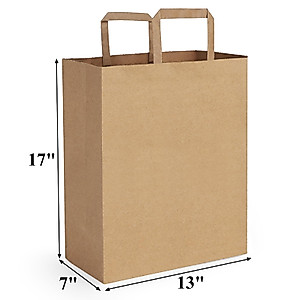 BagDream Paper Grocery Bags 13x7x17 50Pcs Large Grocery Bags with Handles Kraft Brown Paper Bags Gift Bags Shopping Bags, Retail Merchandise Bags, Recycled Takeout/To Go Bags