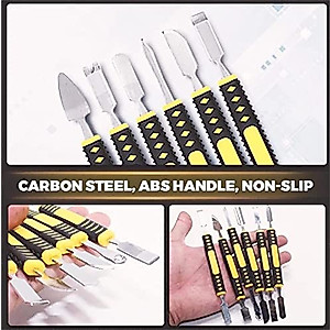 CREAMIC Metal Crowbar 6-Piece Set, Electronic Repair Tools Kit, Mini Multi Home Appliance Disassemble Tool, Opening Pry Tool Repair Kit, for Cellphone Laptops Tablets, Double Head and Non-Slip Handle