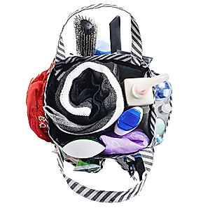 Haundry Mesh Shower Caddy Bag, Portable College Dorm Bathroom Tote, Quick Dry Holder for Camp Gym, 8 Basket Pockets with Key Hook and 2 Oxford Handles, Gray