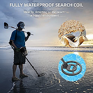 Rumia Professional Metal Detector for Adults & Kids, High Accuracy Adjustable Waterproof Gold Detector with Disc & Pinpoint & All Metal Mode, for Detecting Gold, Coin, Treasure Hunting