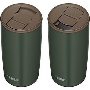 Thermos JDP-501 FG Vacuum Insulated Tumbler with Lid, 16.9 fl oz (500 ml), Forest Green