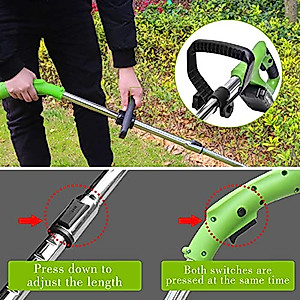 Cordless String Trimmer Weed Wacker 24V Brush Cutter Battery Powered 4.0Ah Foldable Weed Eater with Wheels for Lawn Garden Pruning & Trimming