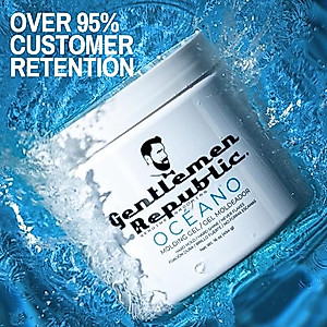 Gentlemen Republic Oceano Men's Hair Gel 16oz - Strong Touchable Hold and High Shine Styling Gel for Hair, 100% Alcohol-Free Professional Formula with Fresh Scent, Mens Hair Product Made in USA