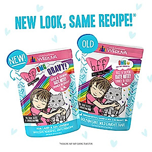 B.F.F. Omg - Best Feline Friend Oh My Gravy!, Variety Pack, Potluck O' Pouches, Wet Cat Food By Weruva, 2.8Oz Pouches (Pack Of 12)