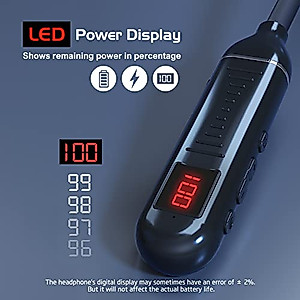 CCICITA 100 Hours Playtime Neckband Bluetooth Headphones with Digital Display, in Ear Wireless Earphones with Microphone, Bluetooth 5.2, USB-C Fast Charging, for Workout Running Sport Work