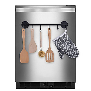 LEVOSHUA 6 Hooks Magnetic Utensil Holder Untensil Rack Tool Hanger Organizer for Refrigerator, Metal Cabinet, Metal Stove, Grill, BBQ