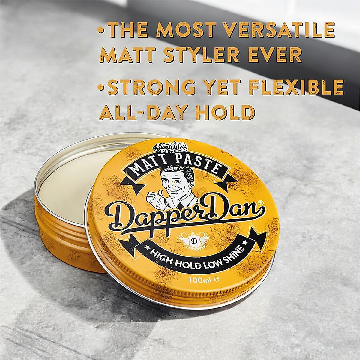 Dapper Dan Matt Paste, High Hold Low Shine Hair Paste for Men, Versatile Hair Product with Flexible Hold for All Styles, Vintage Cologne Fragrance, 1 x 100ml