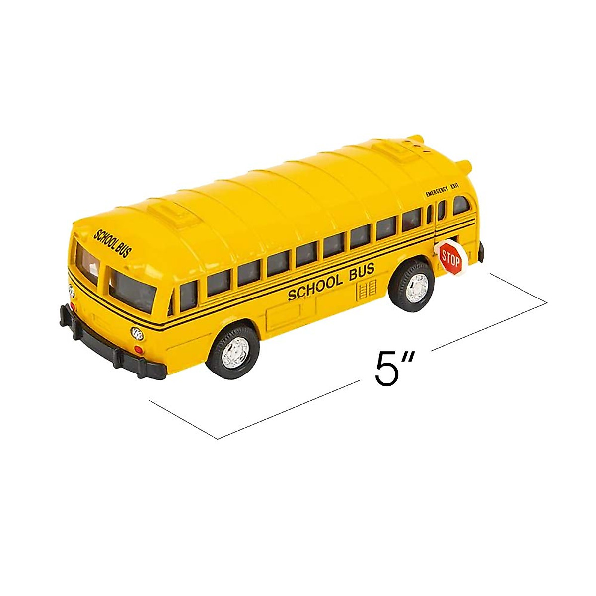 ArtCreativity 5 Inch Pull Back School Bus Playset, Set of 2 Classic School Buses, Diecast Bus Toy Set with Pull Back Mechanisms, Great Party Favors, Gift Idea for Boys and Girls