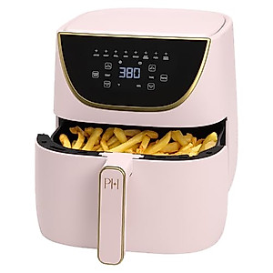 Paris Hilton Air Fryer, Large 6-Quart Capacity, Touchscreen Display, 8-in-1 (Air Fry, Roast, Broil, Bake, Reheat, Keep Warm, Pizza, Dehydrate), Dishwasher Safe and Nonstick Basket and Crisper, Pink