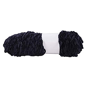 WANDIC Crushed Velvet Yarn, Black Soft Yarn Baby Blanket Yarn for Knitting and Crochet Projects, 100 g/3.53 oz