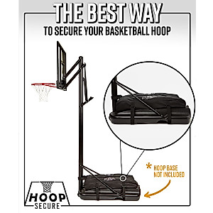 Hoop Secure Standard Size, Black - Heavy Duty Weighted Base Anchor for Basketball Hoops - Weather Resistant, Durable Design Can Hold in Excess of 300 lbs - Patents-Pending, HOA Friendly