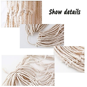 OJYUDD Fishing Net Decor, Fishnet Decor, Mediterranean Style Photographing Decoration, Natural Fish Net, Fish Net Party Accessory and Wall Table Decor (Creamy White)