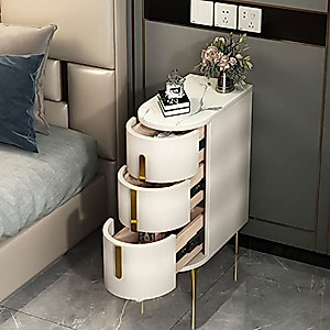 Bramian Table Bedroom Bedside Cabinet Table for Bedroom Furniture Storage Cabinet Modern Bed Side Table Light Luxury Bedside Cabinet