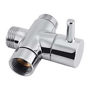 Shower Arm Diverter 3-Way T Shape Diverter Shut Off Valve Shower Toilet Bidet Sprayer Water Adapter Chrome Color Universal Sprayer Attachment Replacement Part