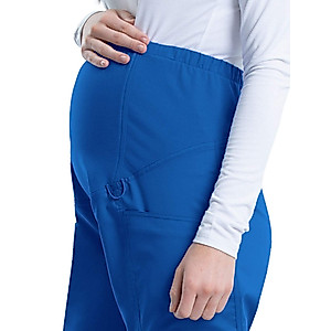 Cherokee Women Scrubs Pant Workwear Revolution Maternity Straight Leg Plus Size WW155, 3XL, Royal