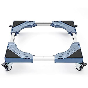 WBD WEIBIDA Adjustable Furniture Dolly with 4 Dual-Locking Wheels, Universal Washing Machine Base Stand, Square Appliance Mover for Refrigerator, Mini-Fridge, Washer & Dryer, Moving Cart