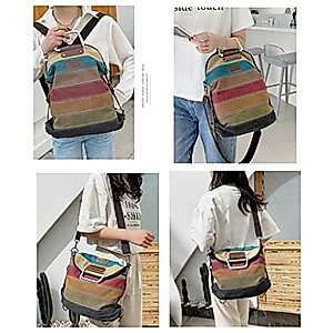 Canvas Shoulder Bags Hobo Handbags Purse Multicolor Patchwork Casual Messenger Bag Top Handle Tote Crossbody Bags for Women (CS1142)