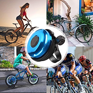 Musment Bicycle Bells, Classic Bicycle Bells, Aluminum Alloy Bicycle Bells, Bicycle Bells with Loud and Clear Sound for Adults and Children (Blue), 0.83inch-0.86inch