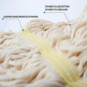 Esuphands Loop-End String Wet Mop Heavy Duty Cotton Mop Commercial Industrial Grade Side Clip-On Mop Head for Floor Cleaning 59"