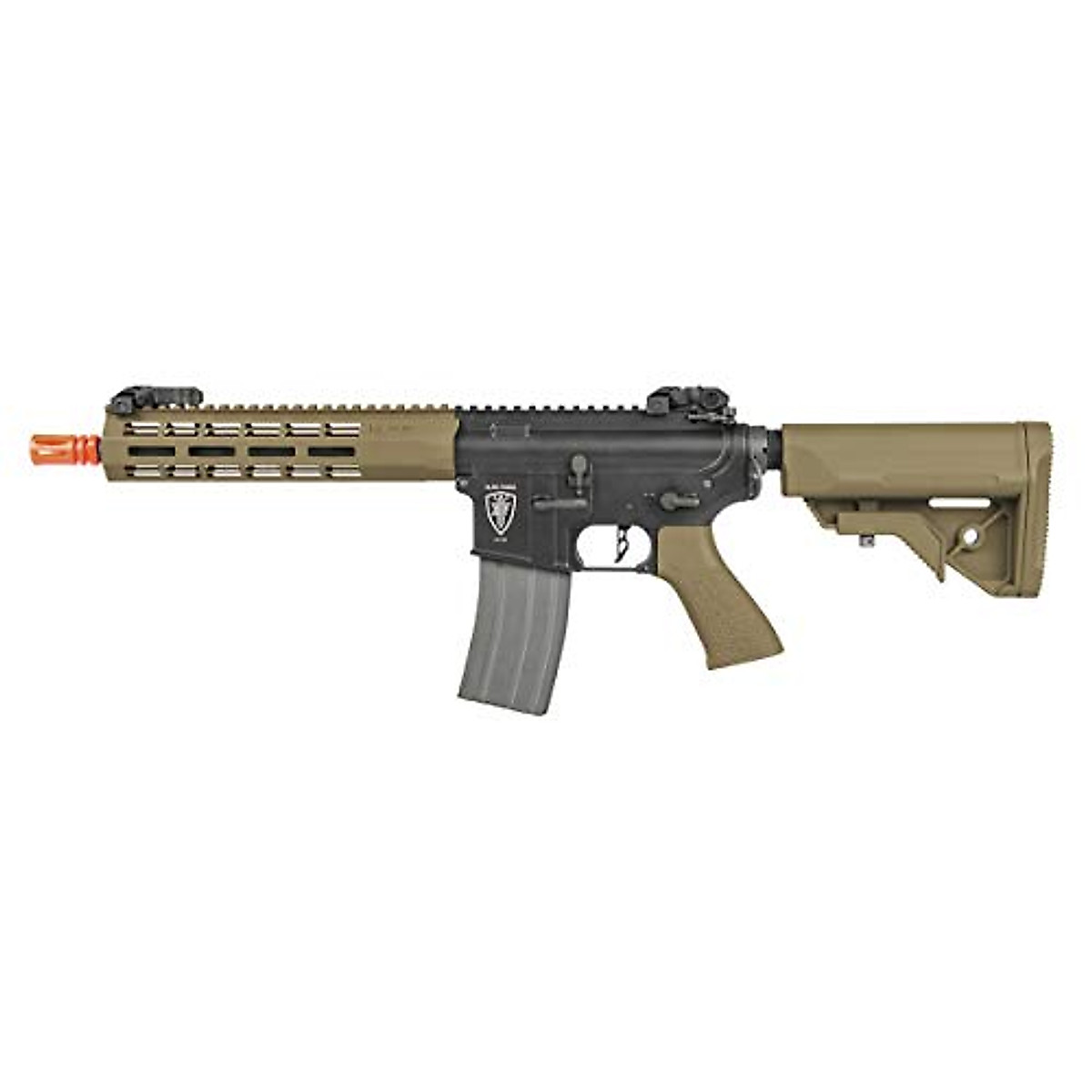 Elite Force M4 AEG Automatic 6mm BB Rifle Airsoft Gun, CQB, Black/Tan
