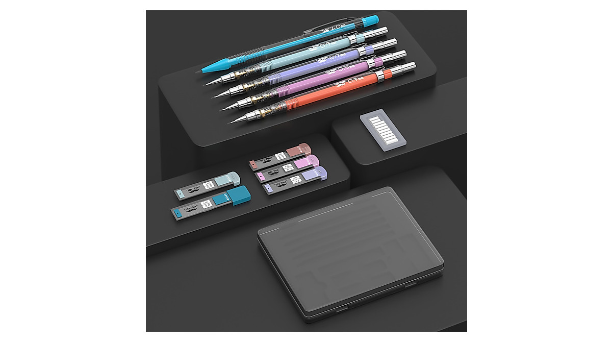 Mr. Pen Pastel Mechanical Pencil Set with 5 Sizes & Refills