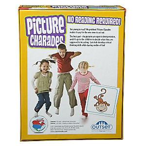 Outset Media Picture Charades for Kids - No Reading Required! - Contains 4 Deck, 192 Cards Total - Ages 4+