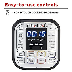 Instant Pot Duo 7-in-1 Electric Pressure Cooker, Slow Cooker, Rice Cooker, Steamer, Sauté, Yogurt Maker, Warmer & Sterilizer, Includes App With Over 800 Recipes, Stainless Steel, 3 Quart