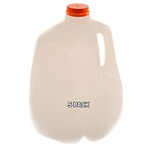 [5 PACK] Empty Plastic Gallon Juice Bottles with Tamper Evident Caps 128 OZ - Smoothie Bottles - Ideal for Juices, Milk, Smoothies, Picnic's and even Meal Prep by EcoQuality Juice Containers