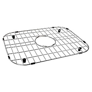 LQS Kitchen Sink Grid and Sink Bottom Grid, Sink Protector for Kitchen Sink Stainless Steel 19 1/16" x 13 3/4" with Center Drain Hole for Single Sink Bowl
