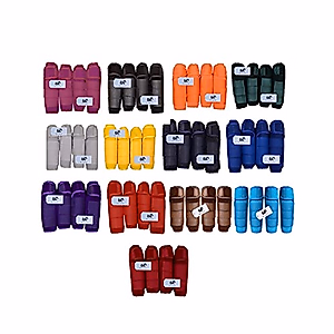 Lift Sports Horse Medicine Brushing Boots Leg Wraps Protection Gear Equine Set of 2 and 4 Black Red Purple Orange Pink Blue (Full, Purple (Set of 4))