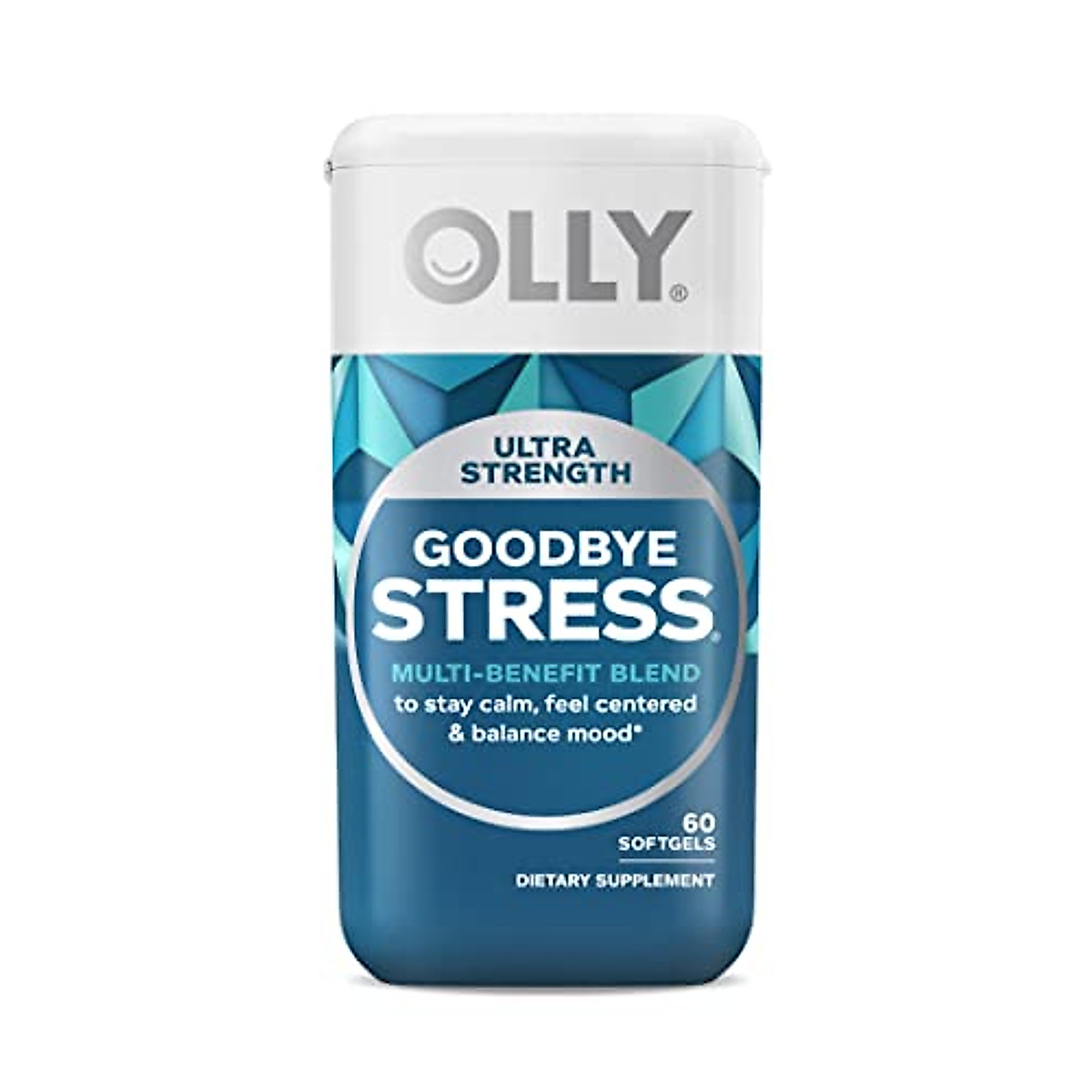 OLLY Ultra Strength Goodbye Stress Softgels, GABA, Ashwagandha, L-Theanine and Lemon Balm, Stress Relief Supplement - 60 Count