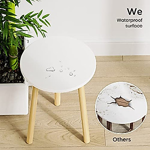 Plant Stand Indoor, 16.5 in Tall Plant Stand Indoor, Wood Plant Stand White, Plant Stool, Plant Stands for Indoor Plants, Small Side Table, Plant Tables, Small Round Mid Century Modern Plant Stand