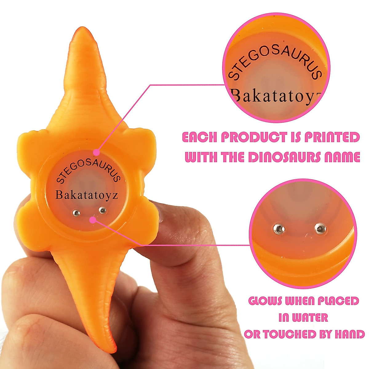 8 Pack light up No Hole Dinosaur Bath Toy Set, Flashing Color Changing Light in Water, Floating Dino Bathtub Bathroom tub Pool Toy for Baby Infant Kid Toddler Child Boy Girl Preschool in Christmas