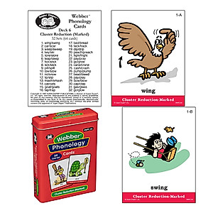 Super Duper Publications | Webber® Illustrated Phonology Eight Fun Decks Bundle | Communication and Language Processing Skills Flash Cards | Educational Learning Resource for Children