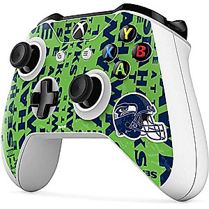 Skinit Decal Gaming Skin Compatible with Xbox One S Controller - Officially Licensed NFL Seattle Seahawks - Blast Green Design