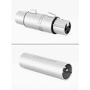 CableCreation [2-Pair XLR Male to Male & XLR Female to Female 3PIN Adapter Connector Compatible with Microphone,Mixer,Silver
