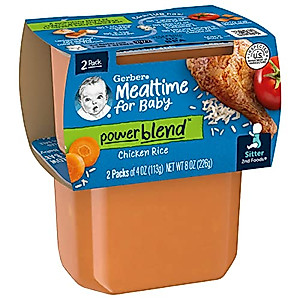 Gerber Baby Food, 2nd Foods, 8 OZ (Chicken & Rice, Pack - 4)