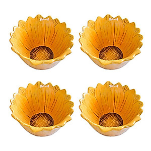 Bicuzat 6-Inch Candy Bowls, Sunflower-Shaped Snack Bowls, Set of 4