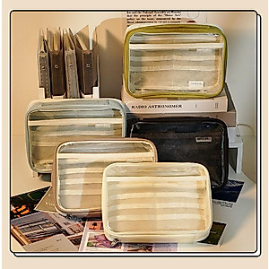 MILLEVIBE Pencil Pouch Large Capacity Pen Case with Anime Display Window for Teen Girls Boys Organizer School Supplies (Blue)